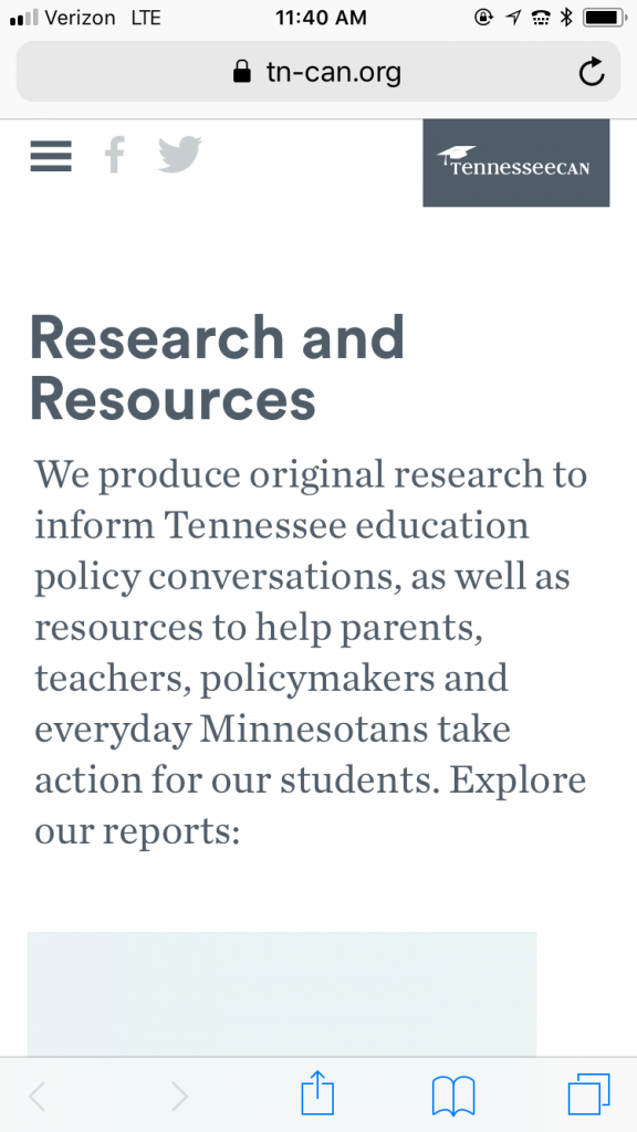 Minnesota and Tennessee CAN – Tennessee Education Report